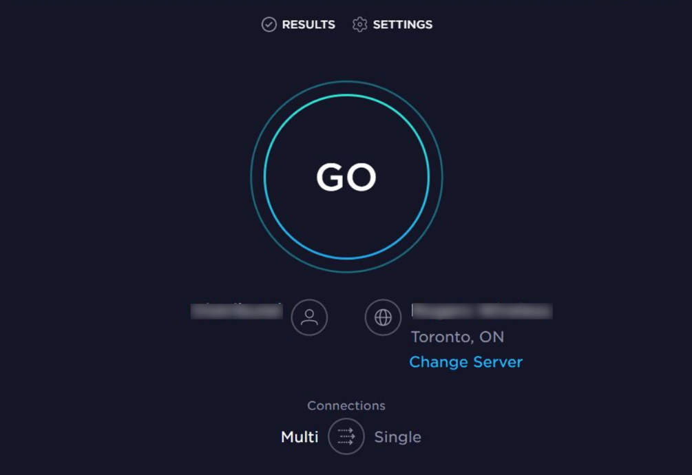 Conducting a speed test