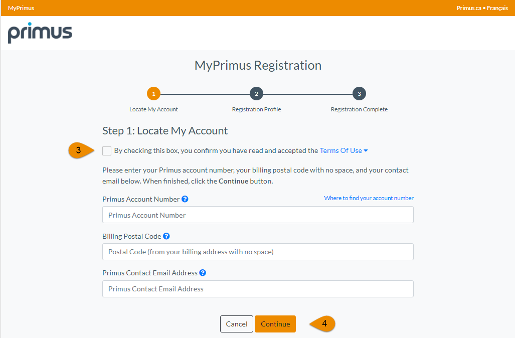How to register for MyPrimus