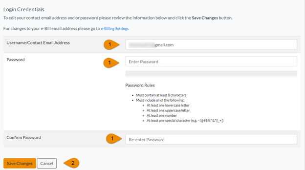 Manage account profile