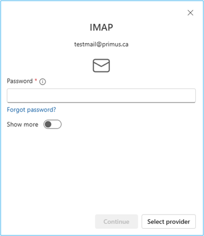 Primus eMail setup - Windows 11 mail