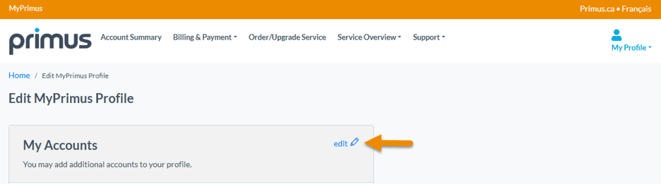 Manage account profile