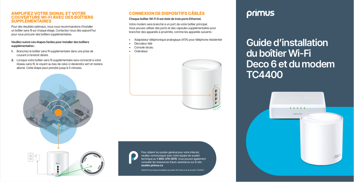 Modem Technicolor et votre boîtier Deco Wi-Fi 6